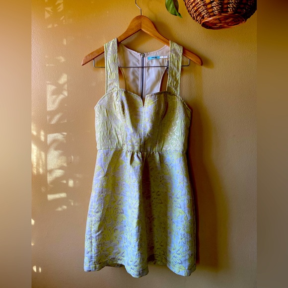 Kimchi Blue | Dresses | Kimchi Blue Yellow Gold Metallic Brocade Dress ...